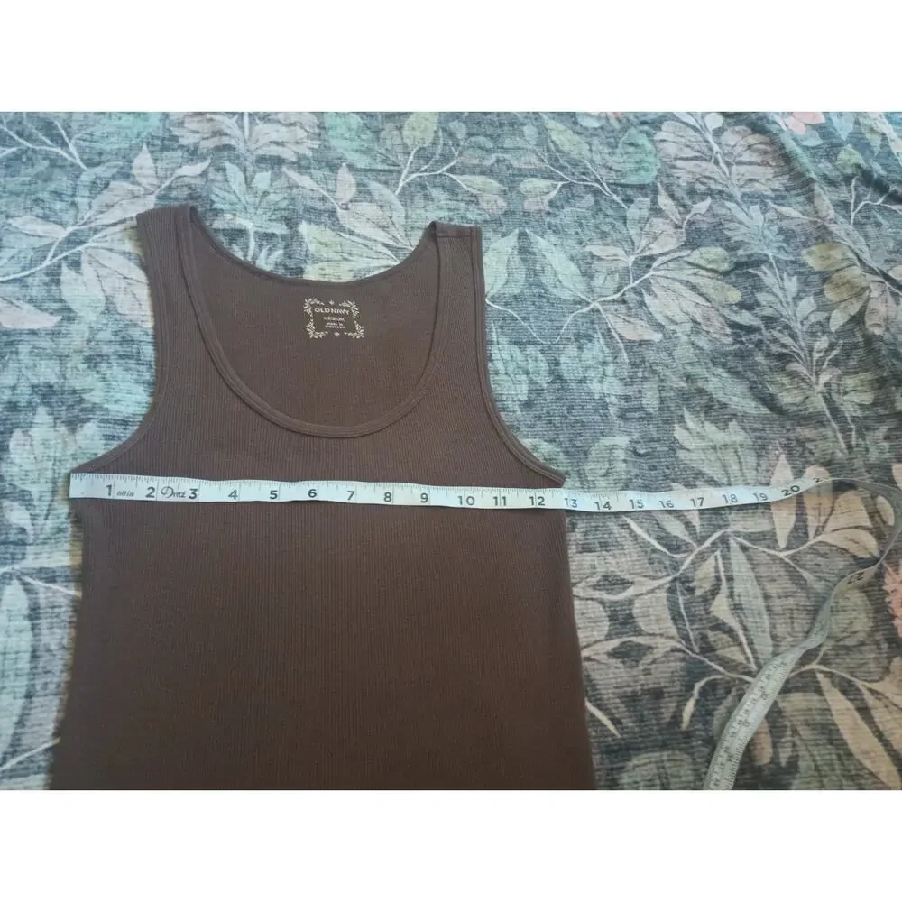 Old Navy | Tops | Vtg Old Navy Y2k Long Length Ribbed Tank Top M Brown ...